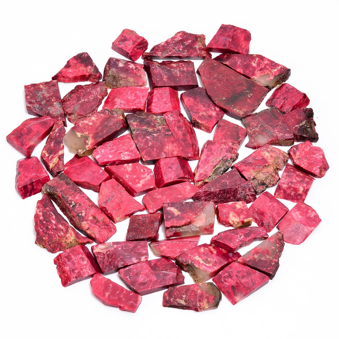 Natural Pink Thulite Slice Raw Thulite Slabs Pink Thulite Rough Slices Raw Thulite for Craft ...