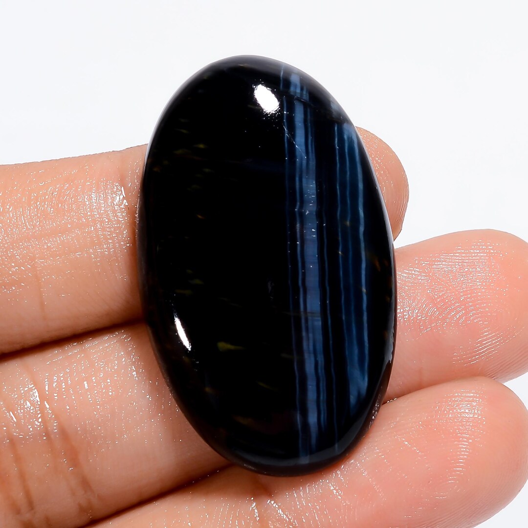 Natural Blue Tiger Eye Oval Shape Cabochon, Loose Tiger Eye's Gemstone ...