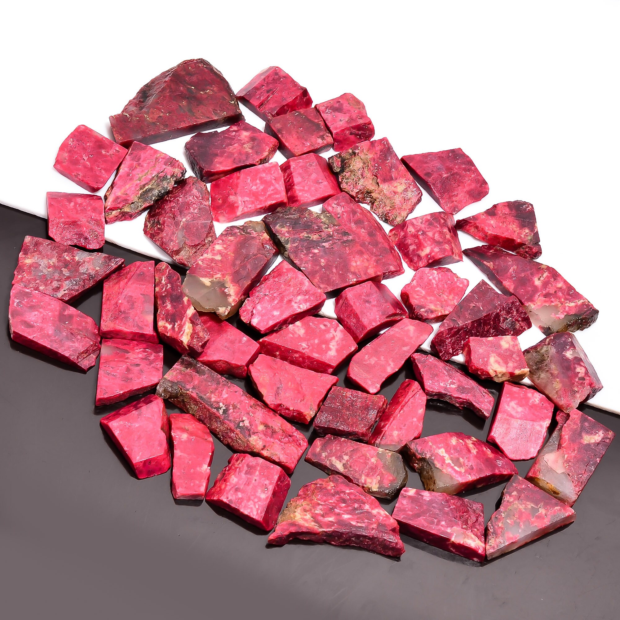 Natural Pink Thulite Slice Raw Thulite Slabs Pink Thulite Rough Slices ...