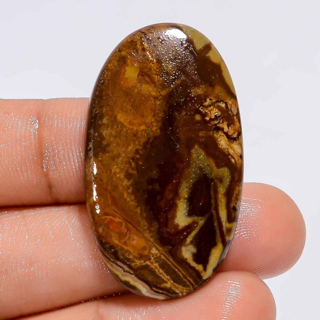 Natural Outback Jasper Cabochon: Oval Gemstone for Jewelry Making ...