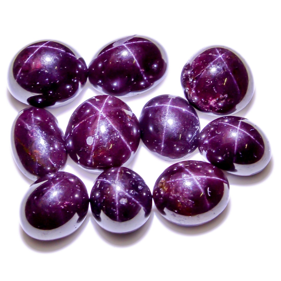 Natural Star Garnet Crystal Small Size 6 Rays Star Garnet Cabochon 10 ...