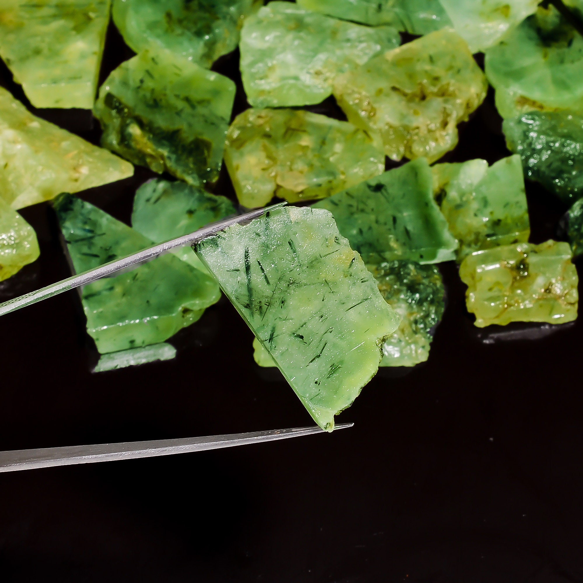 Natural Prehnite Cabochon , Prehnite Slice ,prehnite Gemstone ,rough ...