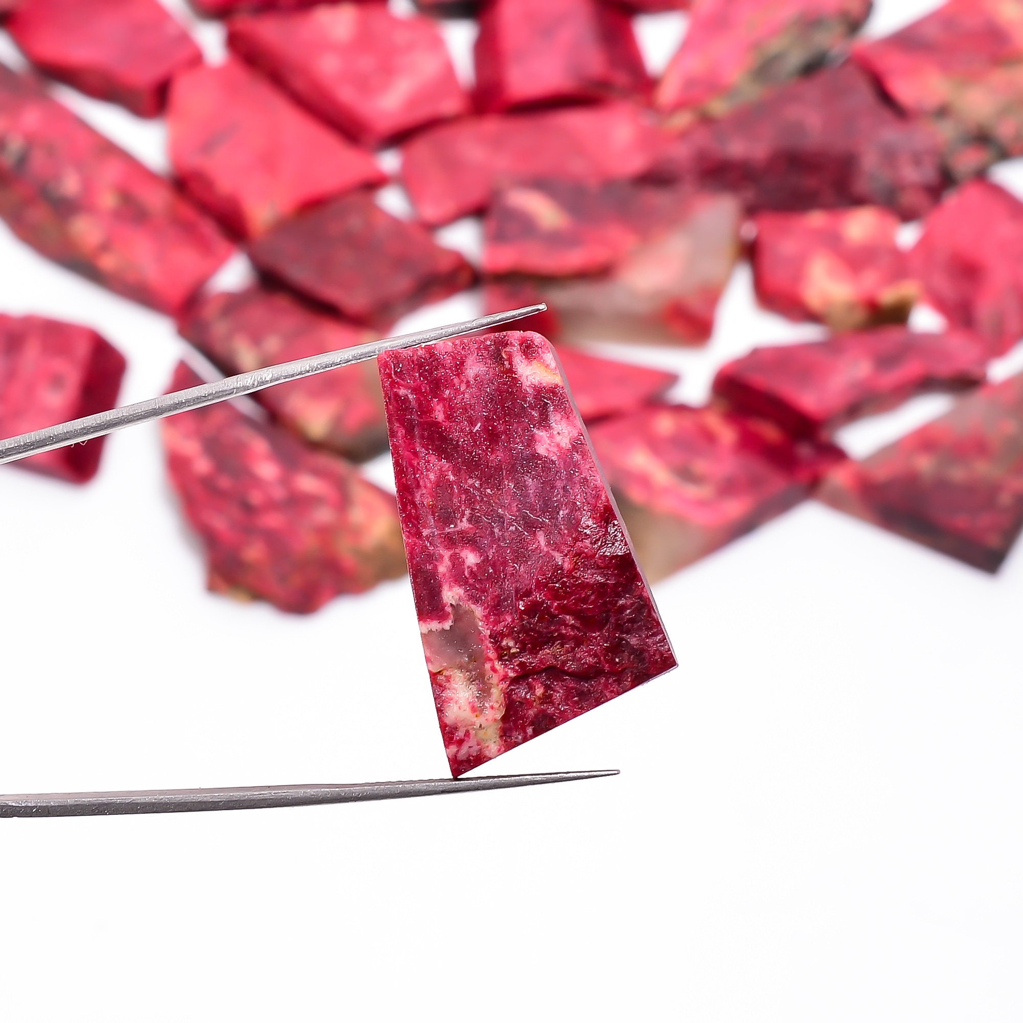 Natural Pink Thulite Slice Raw Thulite Slabs Pink Thulite Rough Slices ...