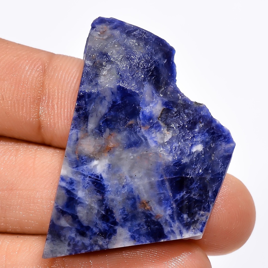 Sodalite Rough Slice, Raw Sodalite Slice, Sodalite Chunks, Raw Sodalite Rough, Flat Raw Rough ...