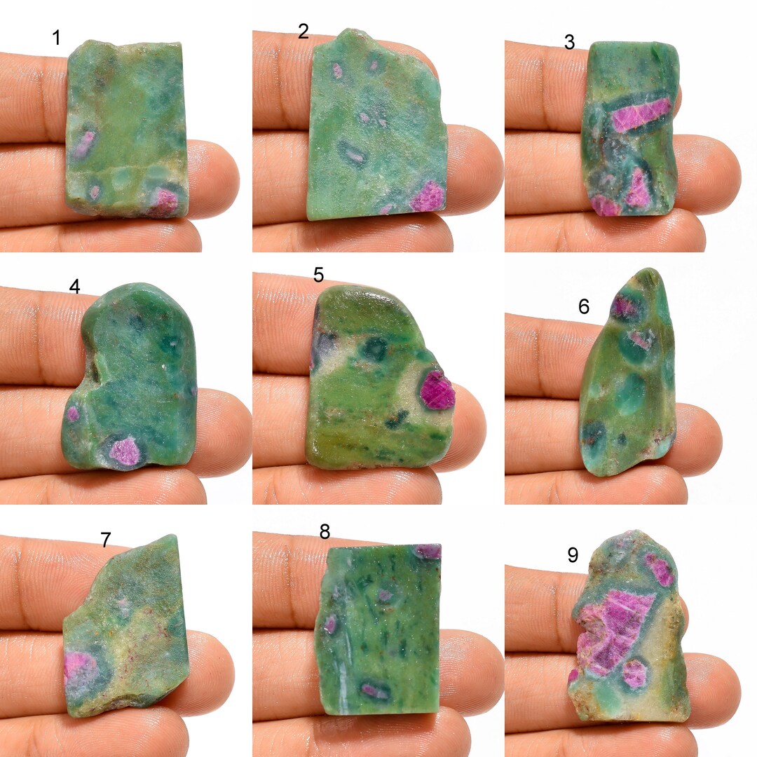 Natural Ruby Fuchsite Slice, Ruby Fuchsite Gemstone Cabochon Loose Ruby ...