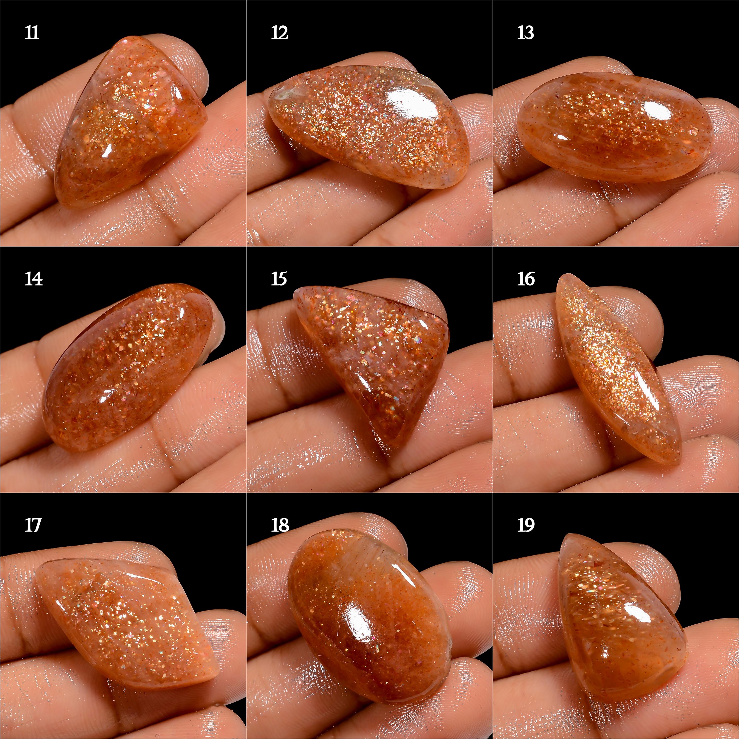 Natural Sunstone Oval Shape Cabochon, Loose Sunstone Gemstone, Sparkle ...