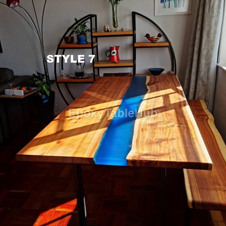 Live Edge Walnut Epoxy River Table: Custom Dining or Sofa Table - Etsy
