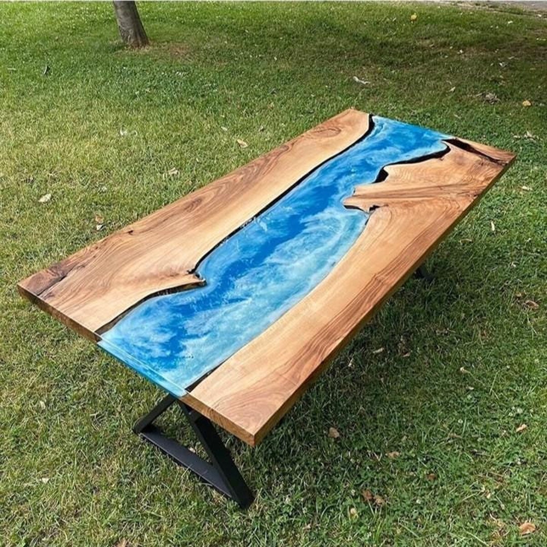 Ocean Resin Table, Epoxy Resin Beach Table Handmade Coastal Table ...