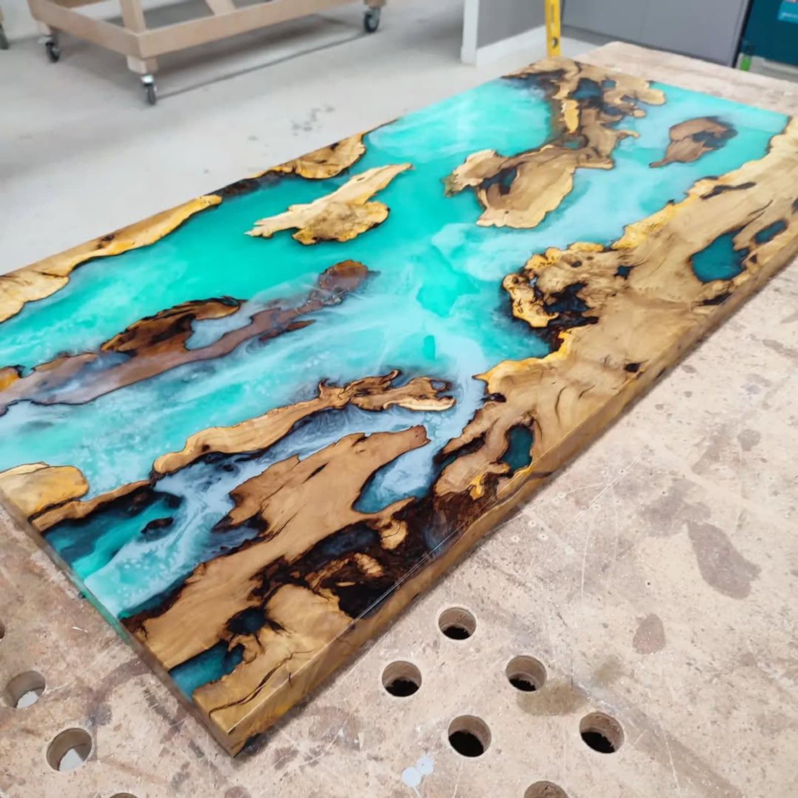 Live Edge Epoxy River Table – Custom Wood & Resin Dining Table ...