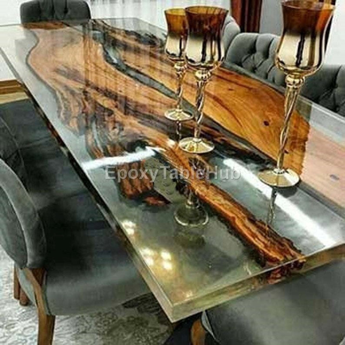 Epoxy Table, Dining, Sofa, Center Table Top Live Edge Walnut Table ...