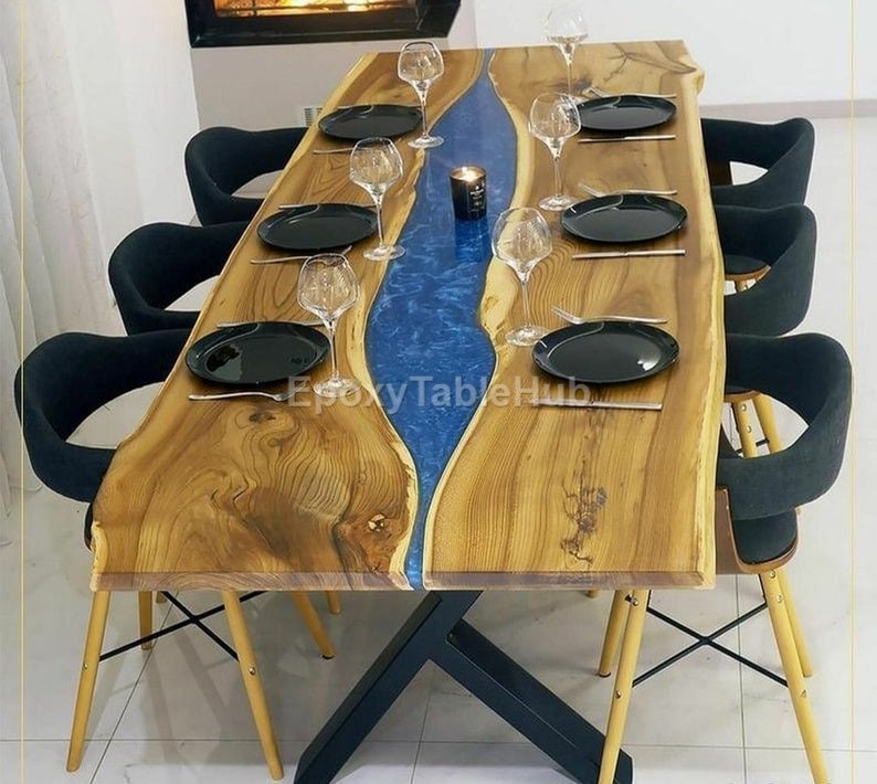 Epoxy Table Dining Sofa Center Table Top Live Edge Walnut - Etsy