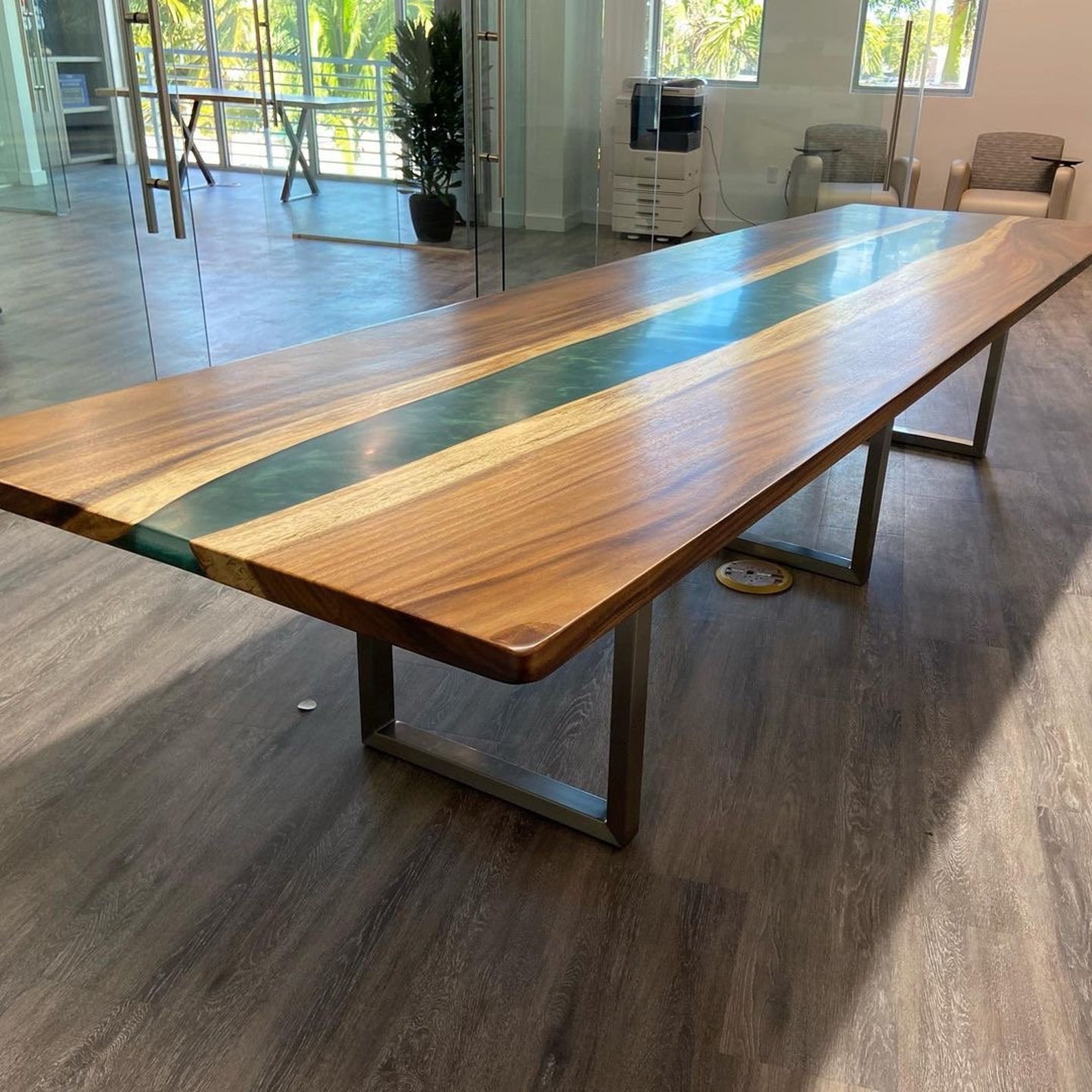 River Resin Table , Epoxy Wood River Table, Live Edge Resin Dining ...