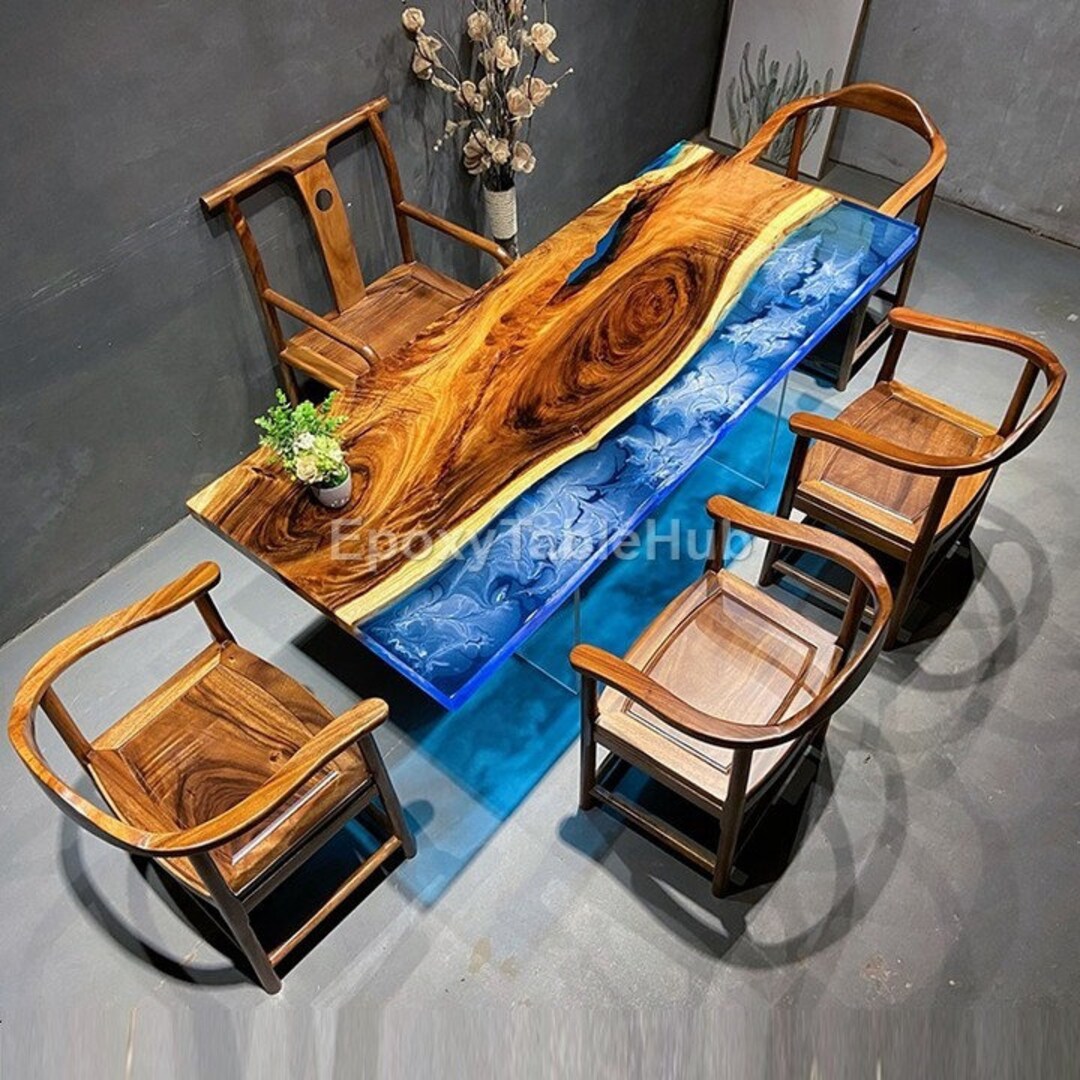 Ocean Resin Table, Epoxy Resin Beach Table Handmade Coastal Table ...