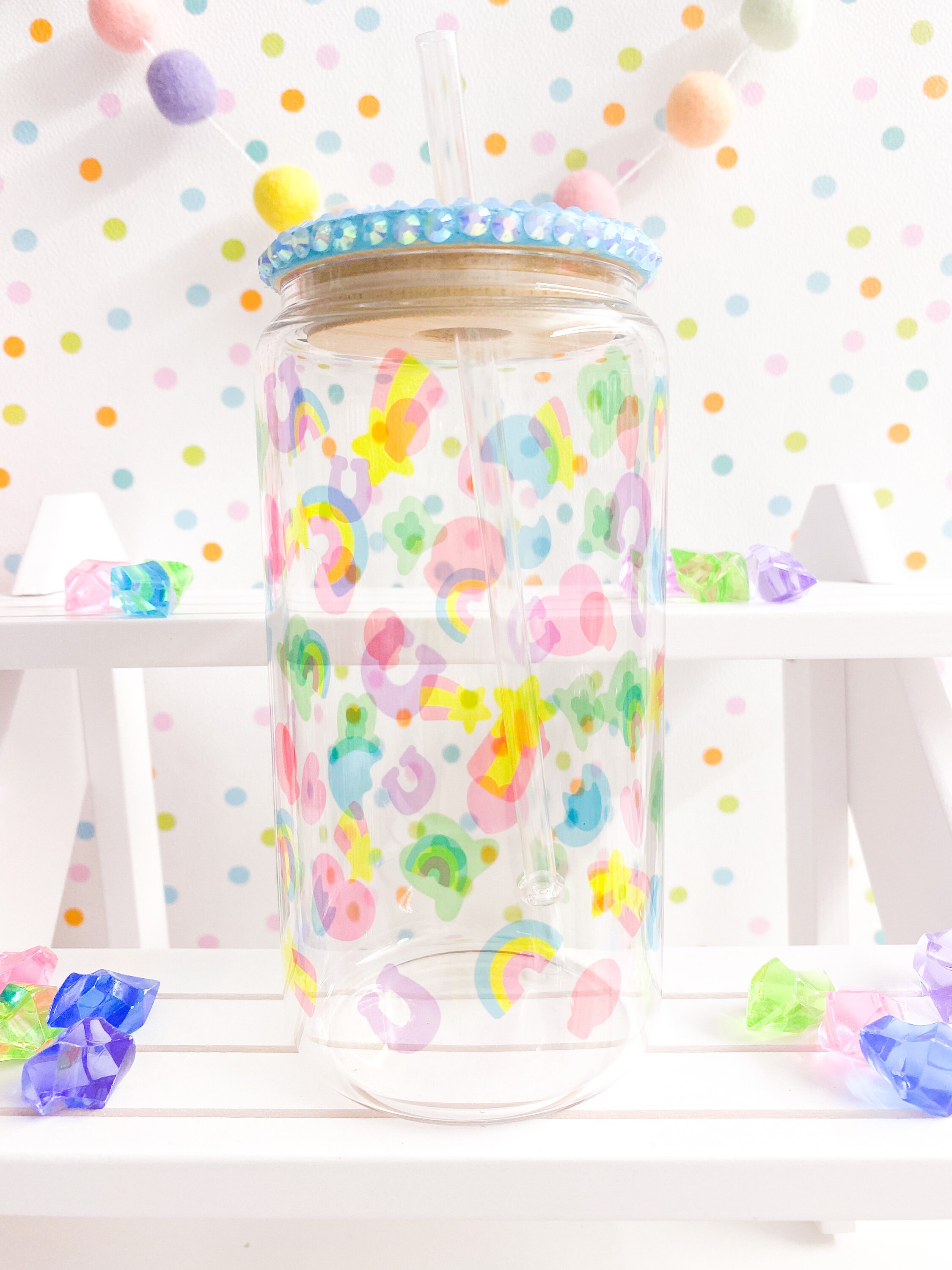 Lucky Charm Snow Globe Frosted or Clear Glass Cup - Etsy