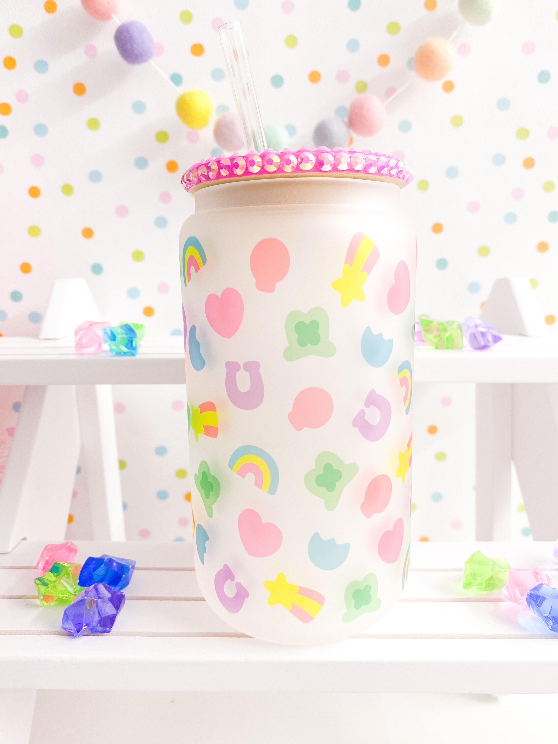 Lucky Charm Snow Globe Frosted or Clear Glass Cup - Etsy