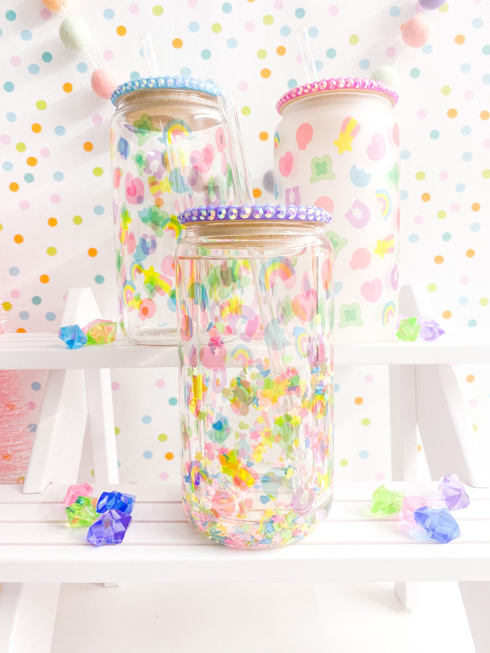 Lucky Charm Snow Globe Frosted or Clear Glass Cup - Etsy