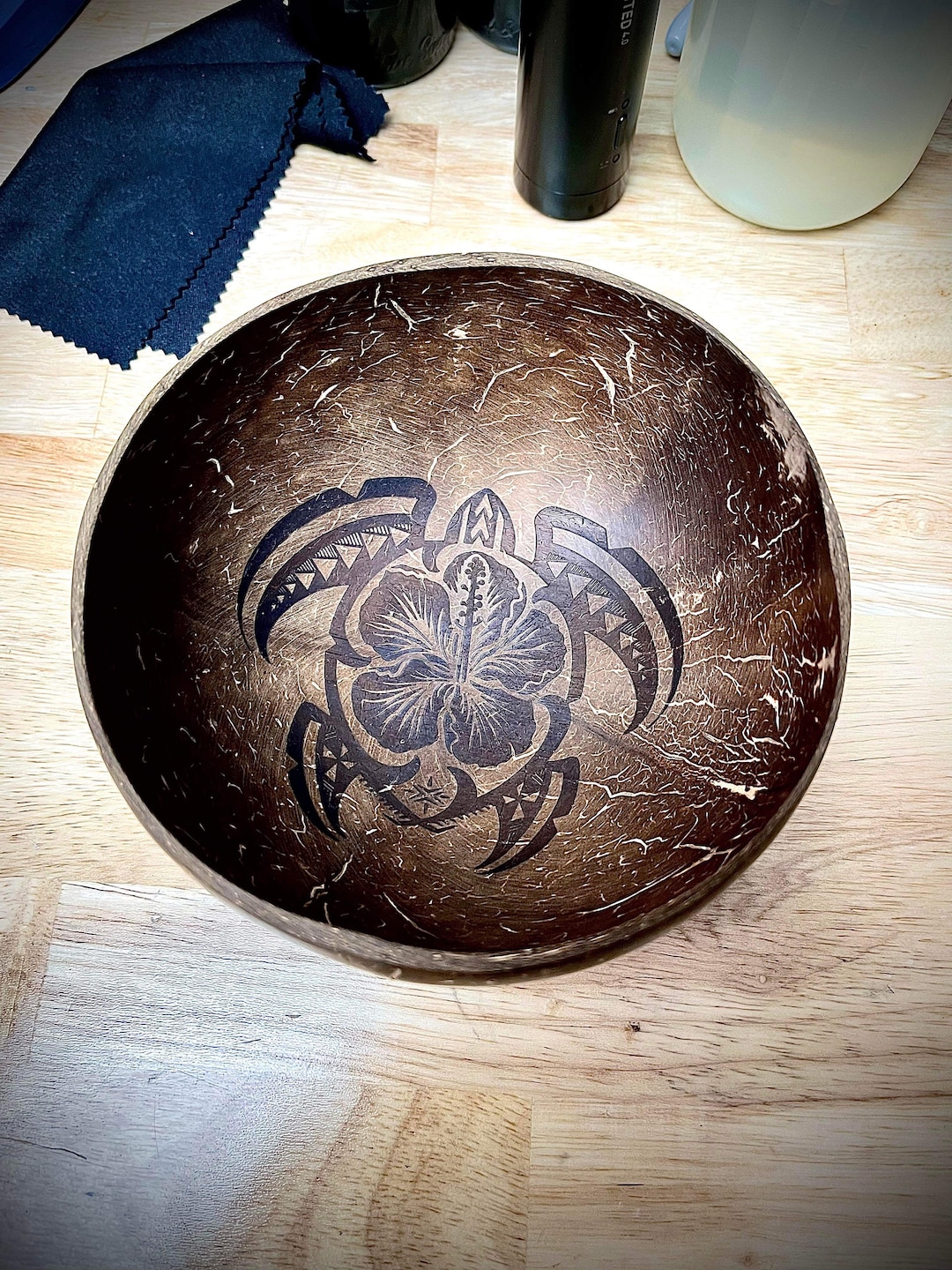 Turtle in a Coconut Half Shell - Etsy