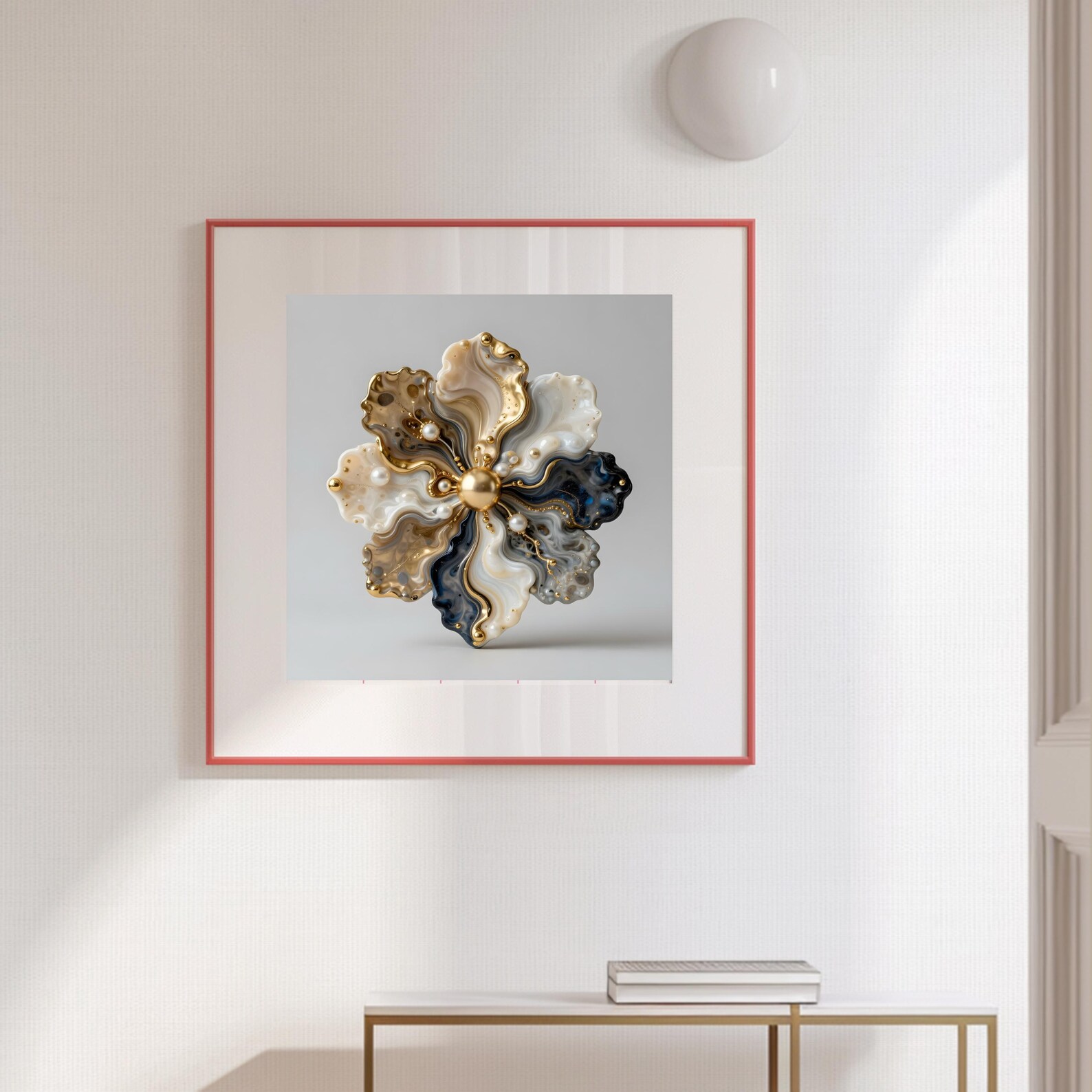 Golden Alchemy Bloom – Modern Luxury Abstract Floral Wall Art Printable ...