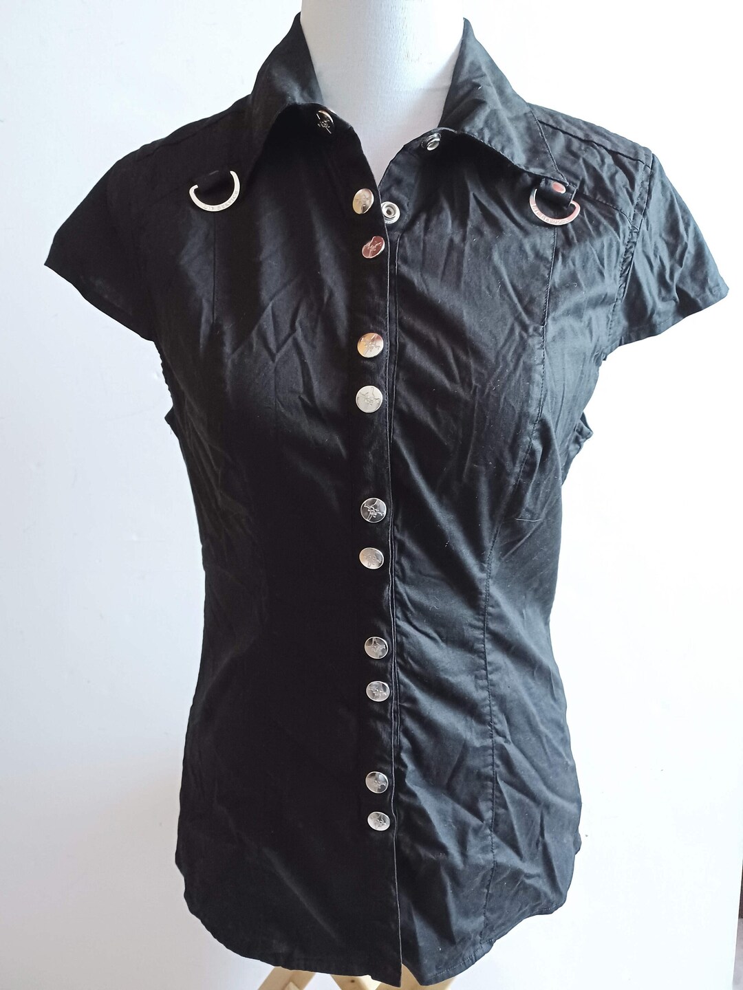 Lip Service Uniform Style Blouse Fitted Skull and Dagger - Etsy