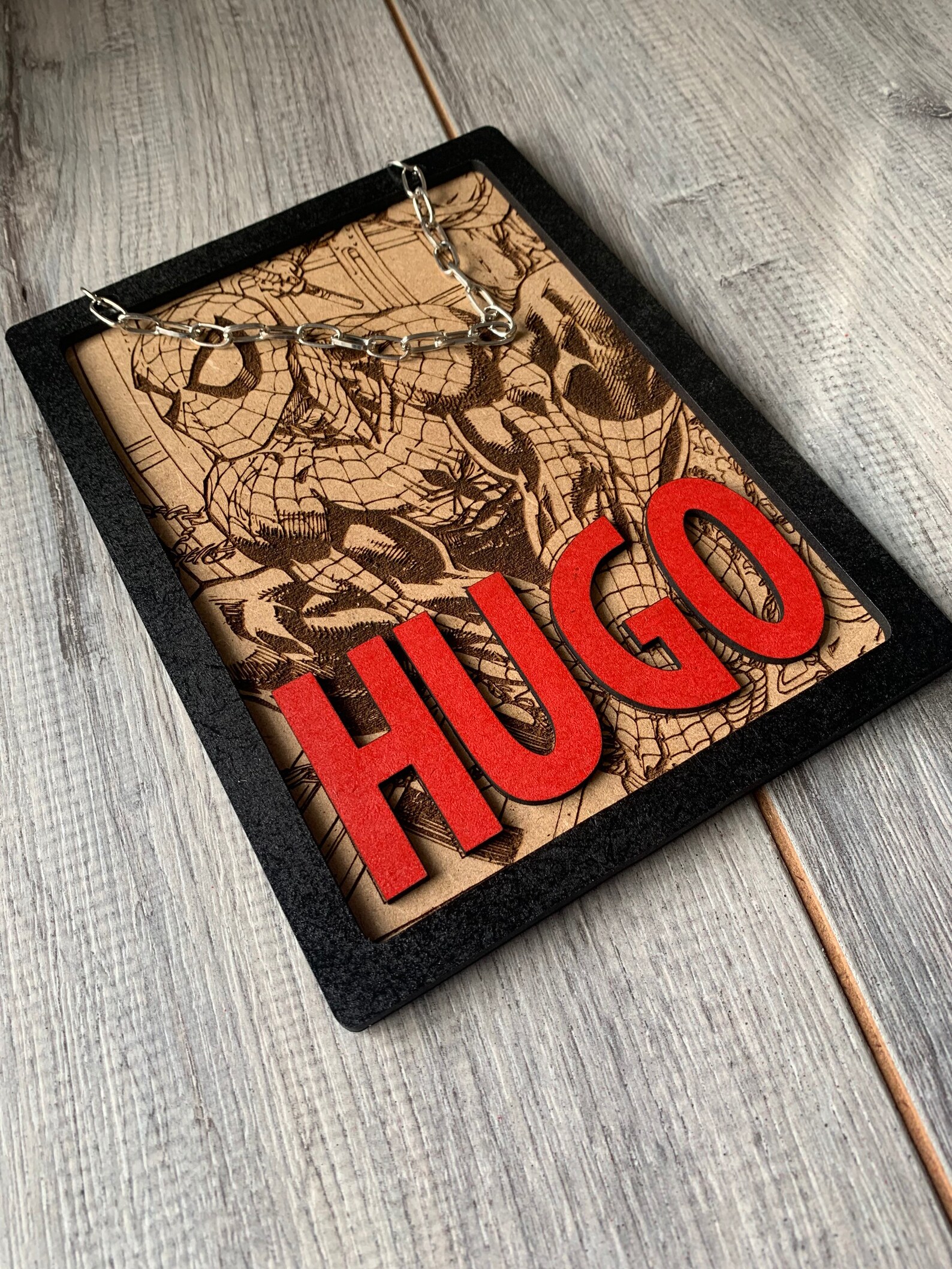 Personalised Name Comic Hanging Wall Door Sign Engraved Man - Etsy