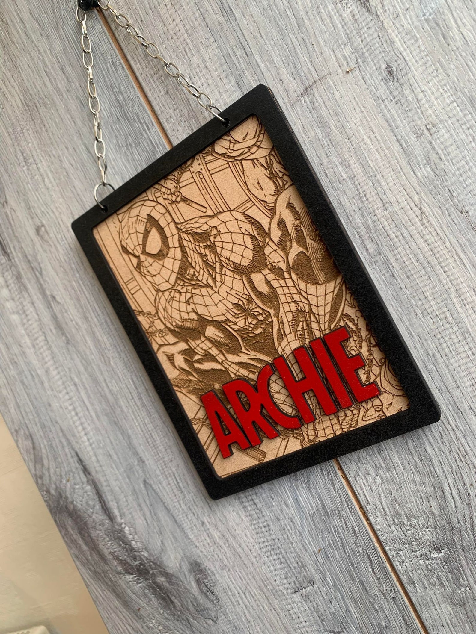 Personalised Name Comic Hanging Wall Door Sign Engraved Man - Etsy