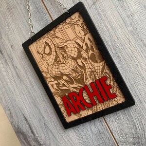 Personalised Name Comic Hanging Wall Door Sign Engraved Man Cave Kids ...