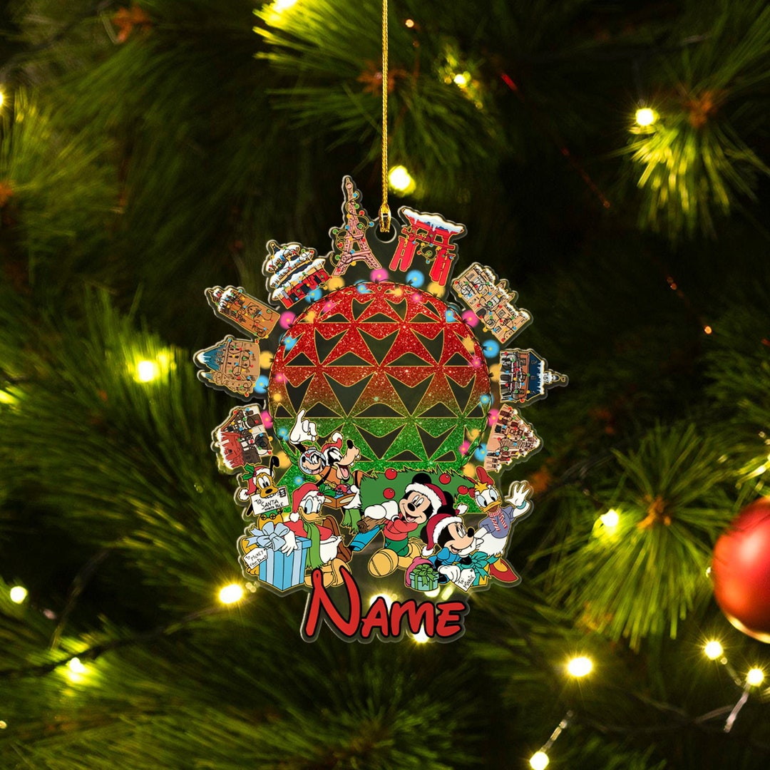 Custom Name Disney Epcot Christmas Ornament Disneyworld - Etsy