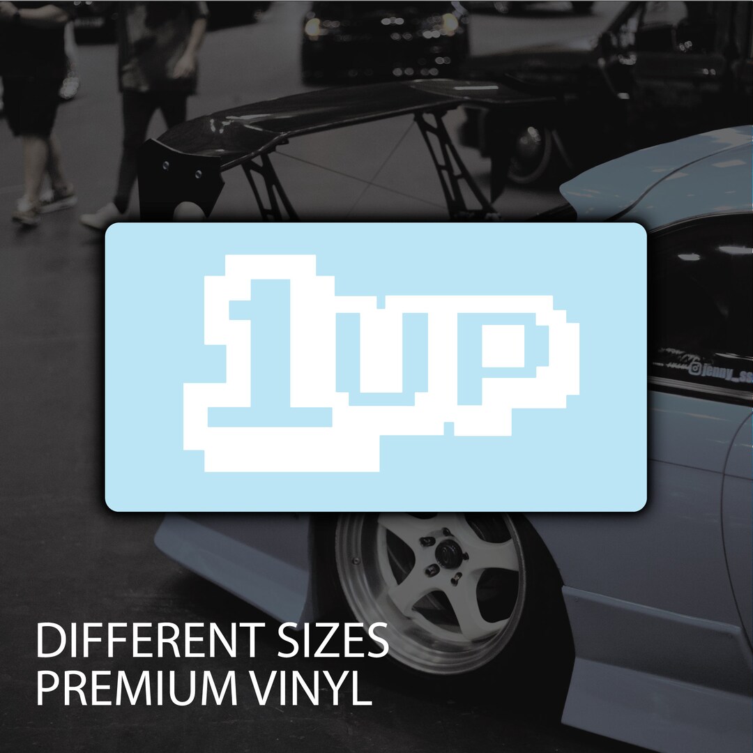 1UP Vinyl Decal Sticker - Car Window Sticker - Mario Style Decal ...