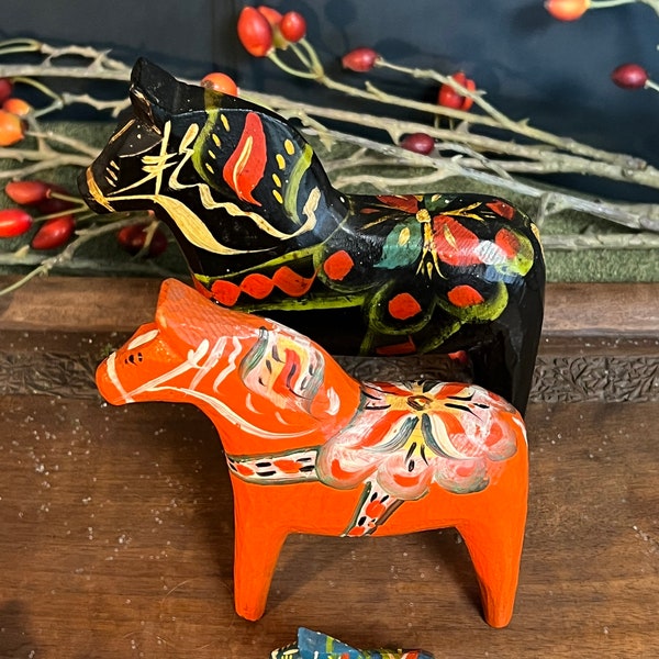 Wooden Dala Horse - Etsy