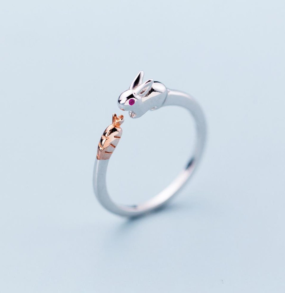 Bunny Ring Adjustable Ring Animal Jewelry Animal Ring - Etsy