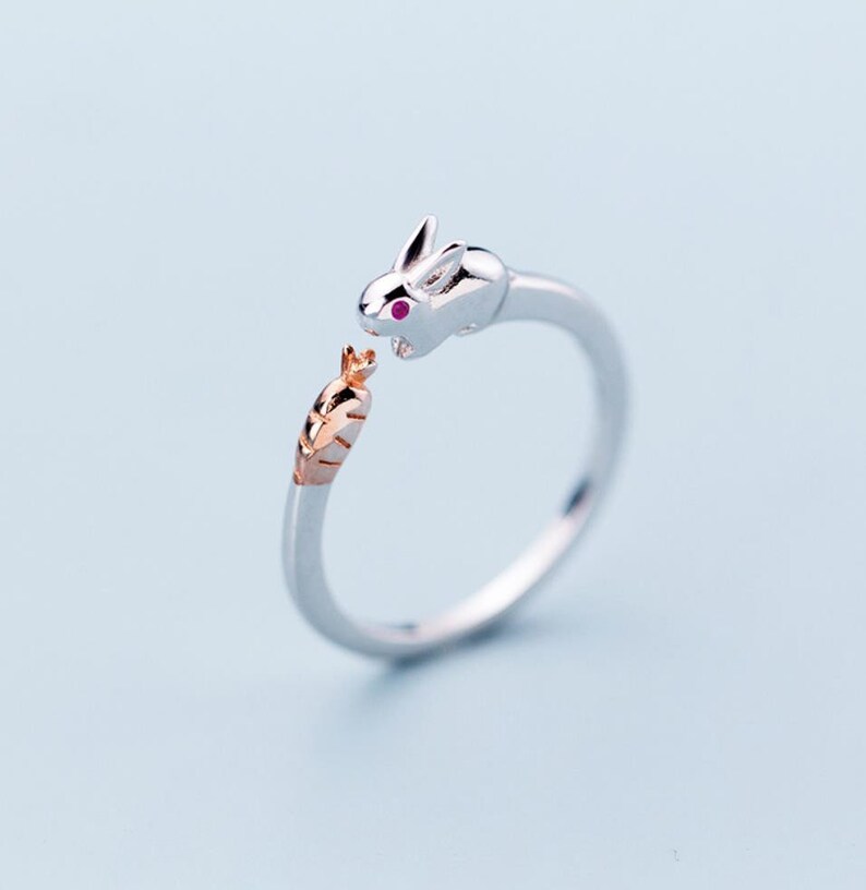 Bunny Ring Adjustable Ring Animal Jewelry Animal Ring - Etsy