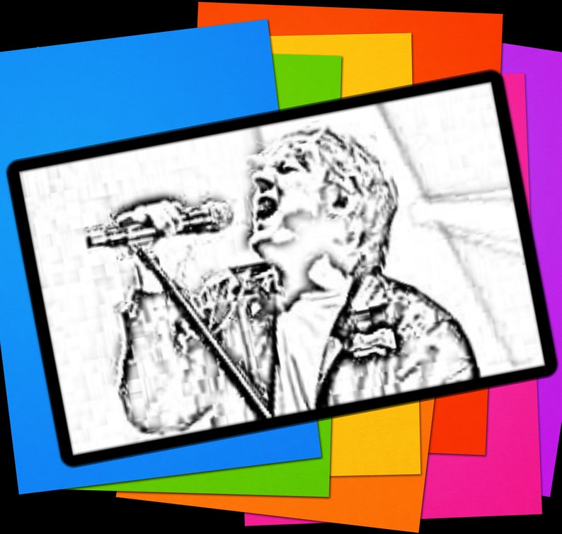 Lewis Sketch on Multi Coloured Paper Lewis Capaldi Inspired Glossy ...