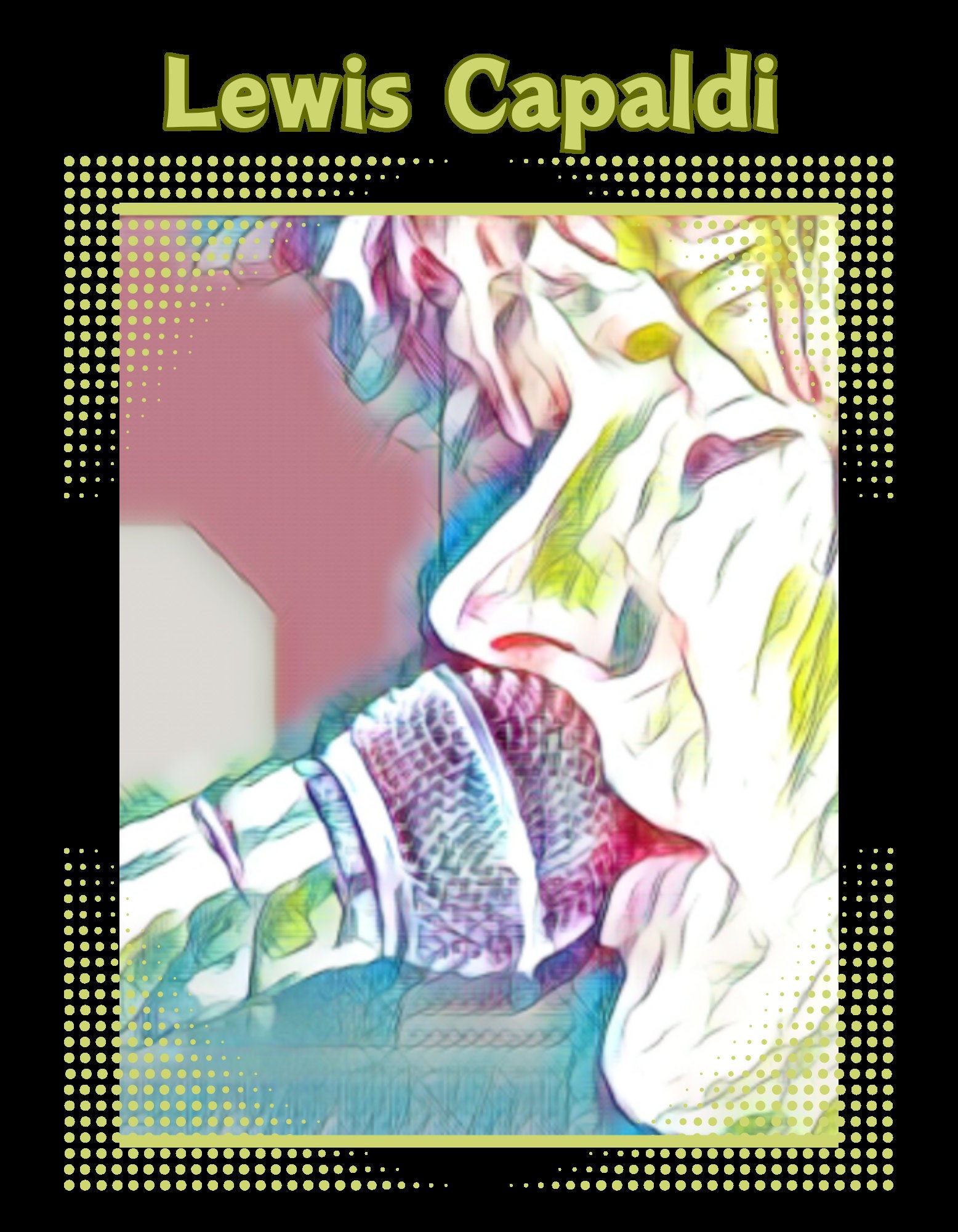 LEWIS PASTEL SKETCH Lewis Capaldi Inspired Glossy White Mug MSTAA0054 ...