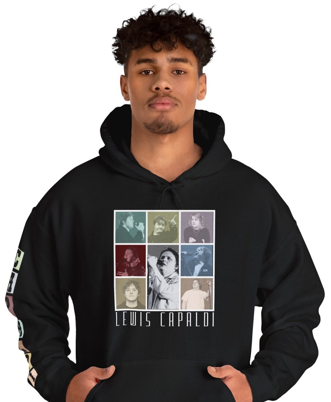 Vintage Squares - Lewis Capaldi Inspired Unisex Black Hoodie #HSTAA0064 ...