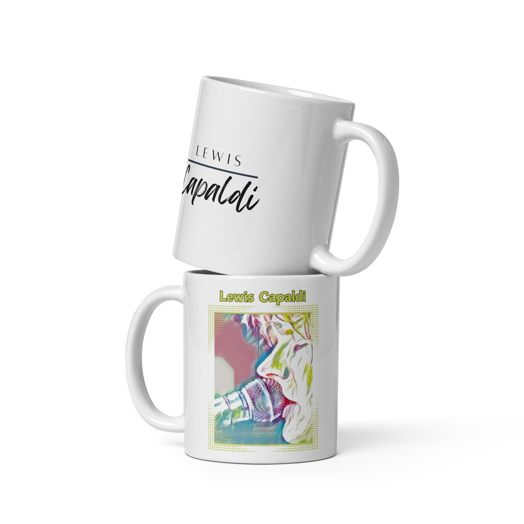 LEWIS PASTEL SKETCH Lewis Capaldi Inspired Glossy White Mug MSTAA0054 ...