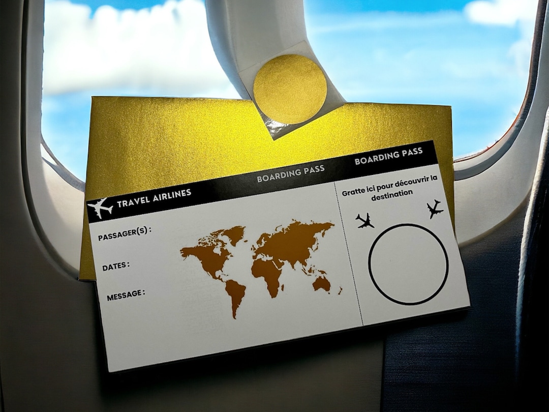 Scratch-off Travel Gift Card, Boarding Pass, Surprise Gift, Destination ...