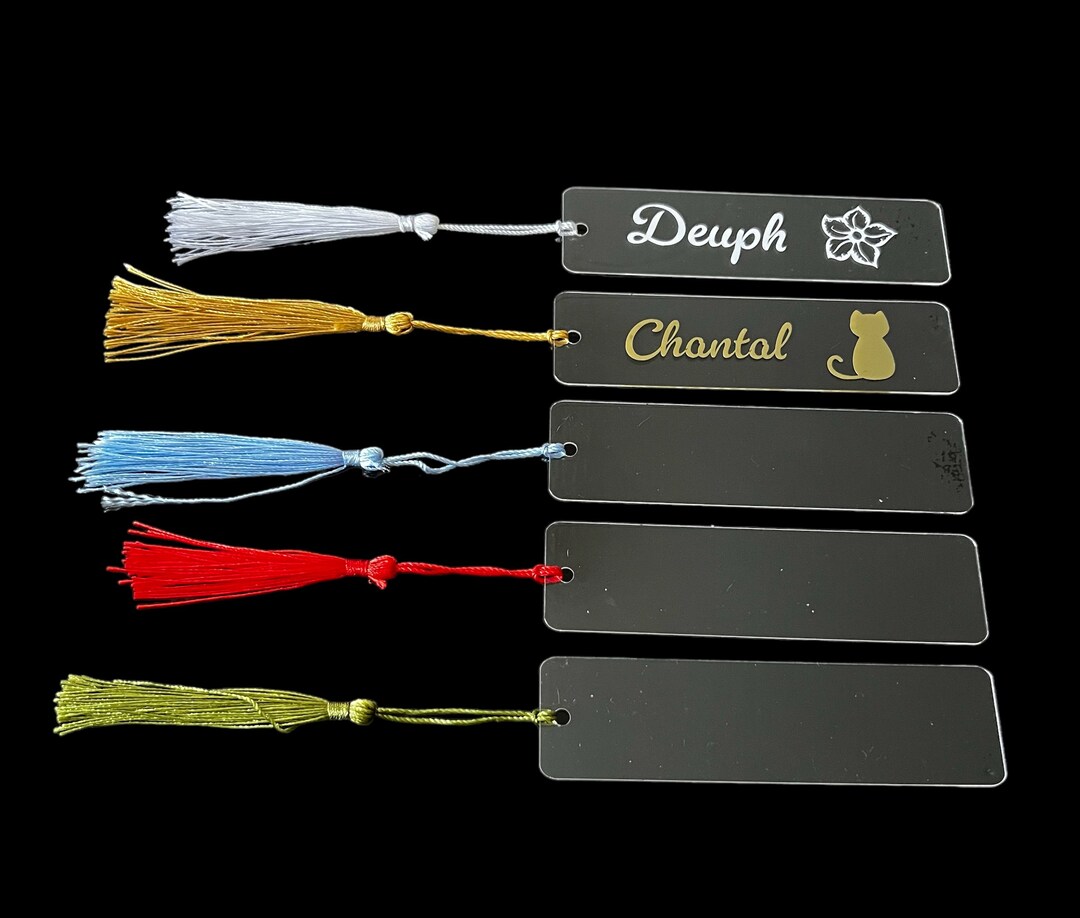 Personalized Bookmark, Plexi, Different Colors of Pom-poms - Etsy