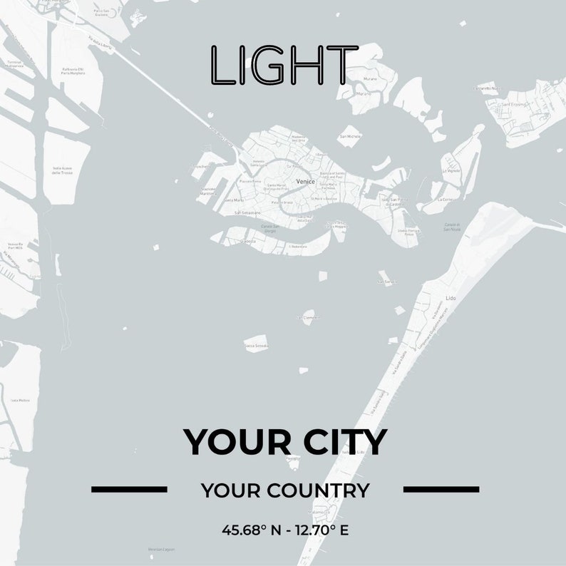 Printable Art Custom Map Custom City Map Digital Download Map of Your ...