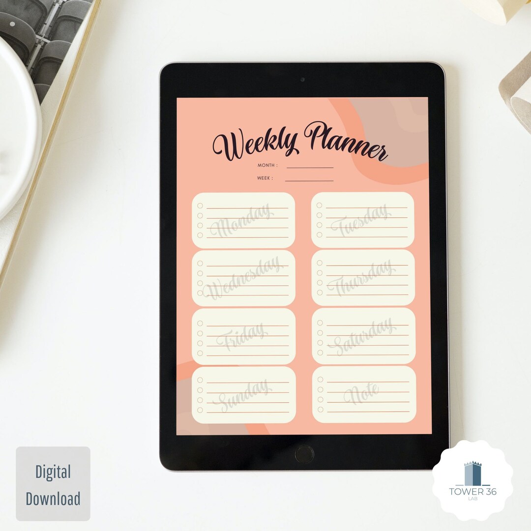 Weekly Planner, Digital Download, A4 Format, to Plan Your Commitments ...