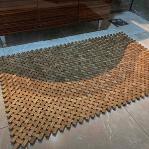 Wood Tub Mat - Handmade Acacia Wood Bath Mat - Contemporary Home Shower ...