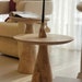TRAVERTINE SIDE TABLE, Natural Stone Beige Marble End Table, Interior ...