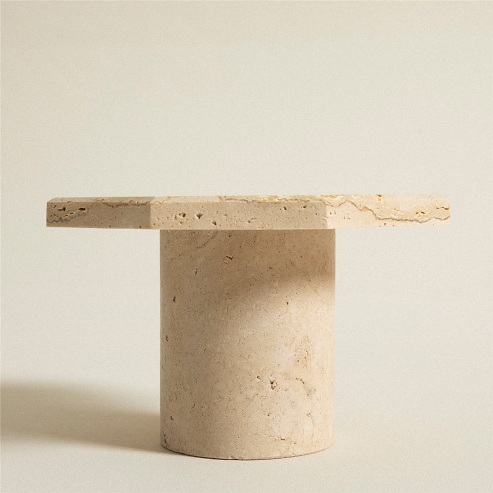 TRAVERTINE STAND, Natural Stone Stand, OCTAGON Table Decor, Living Room ...