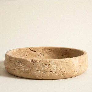NATURAL STONE BOWL, 10'' Travertine Bowl, Dining Table Top, Marble ...
