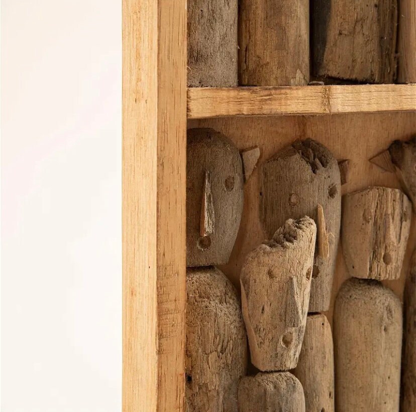 Wall Art Sculpture, 40 Natural Wood 'humans in Different Homes' Art ...