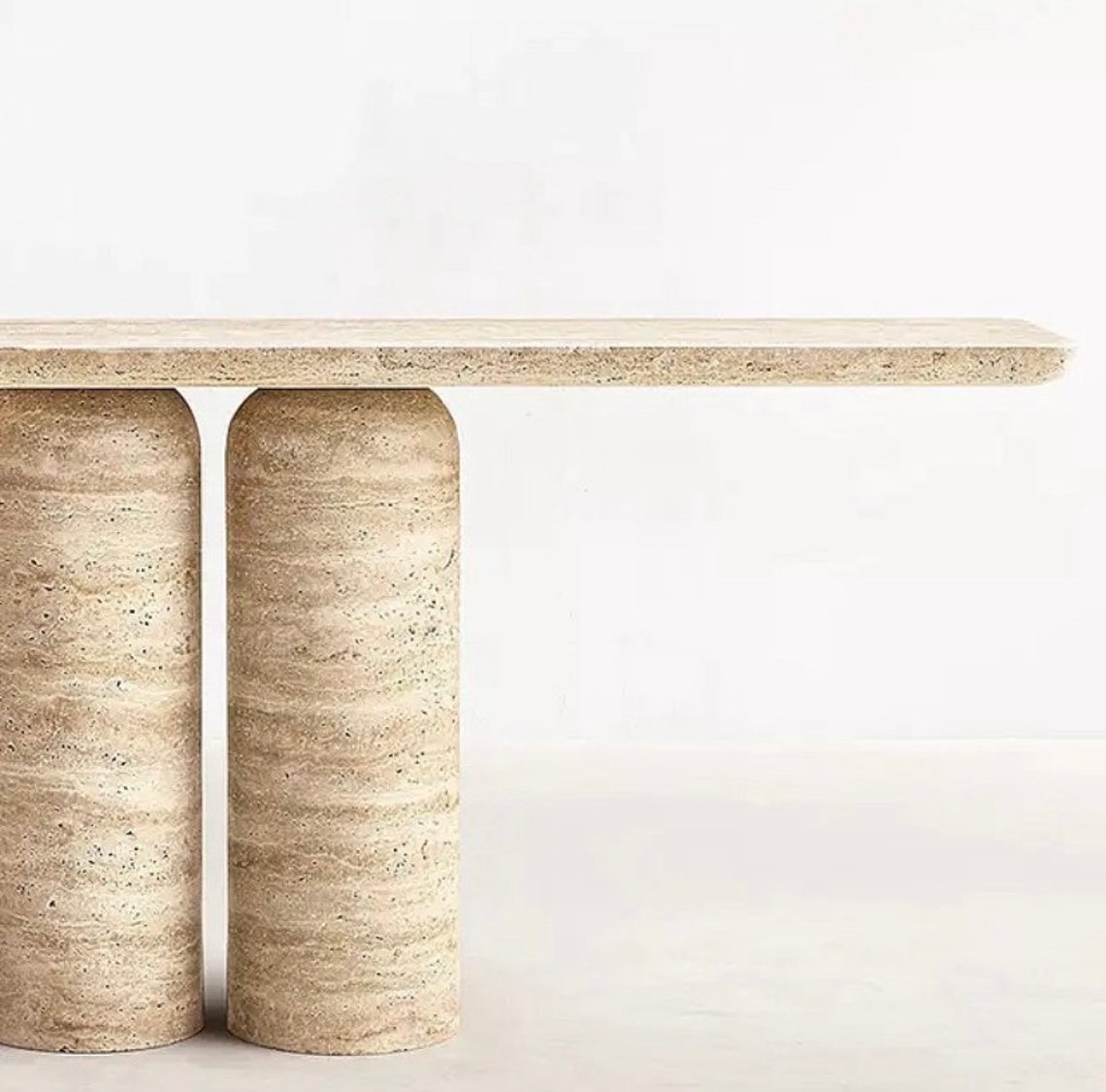 SOHO CONSOLE TABLE - Travertine - Natural Stone Travertine Console ...