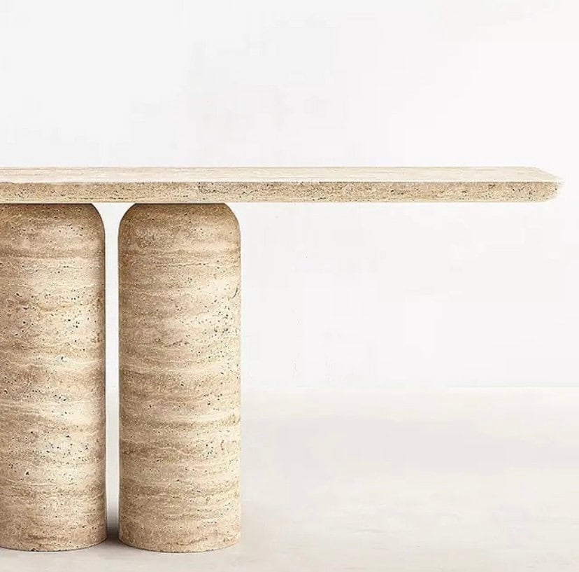 SOHO CONSOLE TABLE Travertine Natural Stone Travertine Console ...