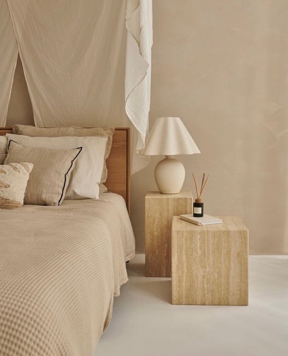 Stone bedside table store