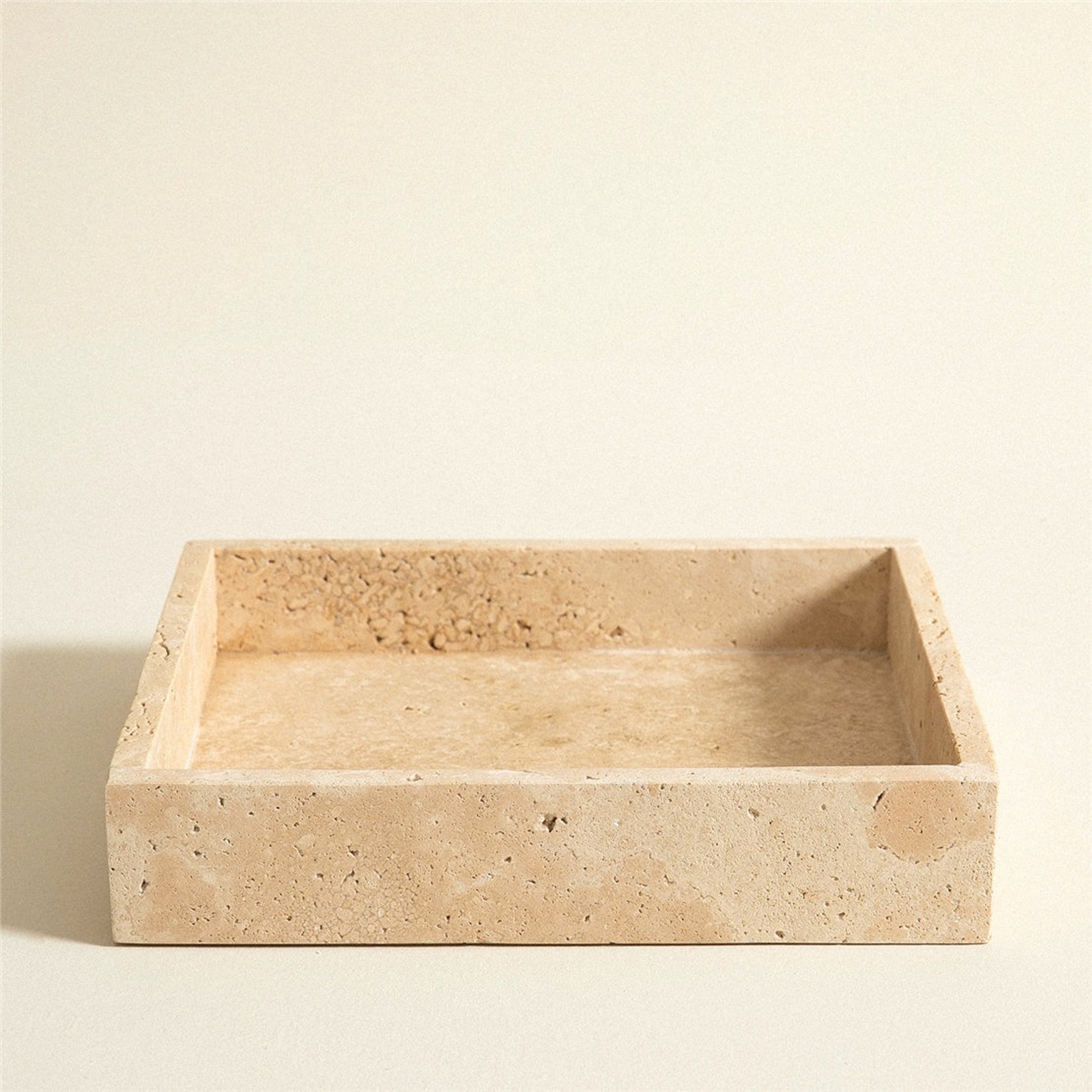 TRAVERTINE TRAY, Natural Stone Tray, Square OTTOMAN Tray, Marble ...