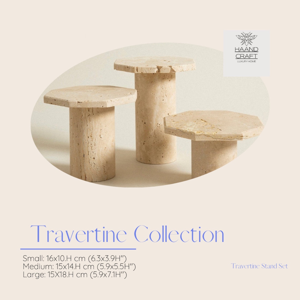 TRAVERTINE STAND Natural Stone Stand OCTAGON Table Decor - Etsy