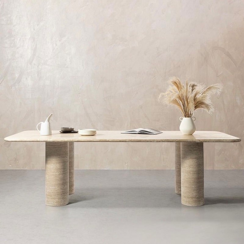 Travertine Dining Table - Etsy